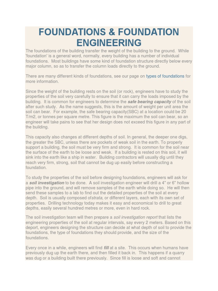 Foundations & Foundation Engineering | PDF | Deep Foundation | Foundation (Engineering)