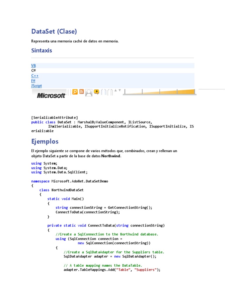 Dataset y DataTable en VISUAL STUDIO 2010 1 | PDF | Table (Database ...