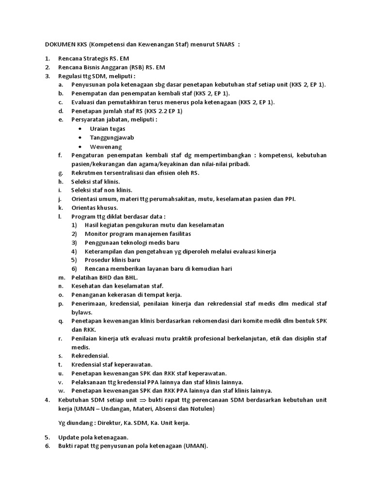 Dokumen KKS - Snars | PDF