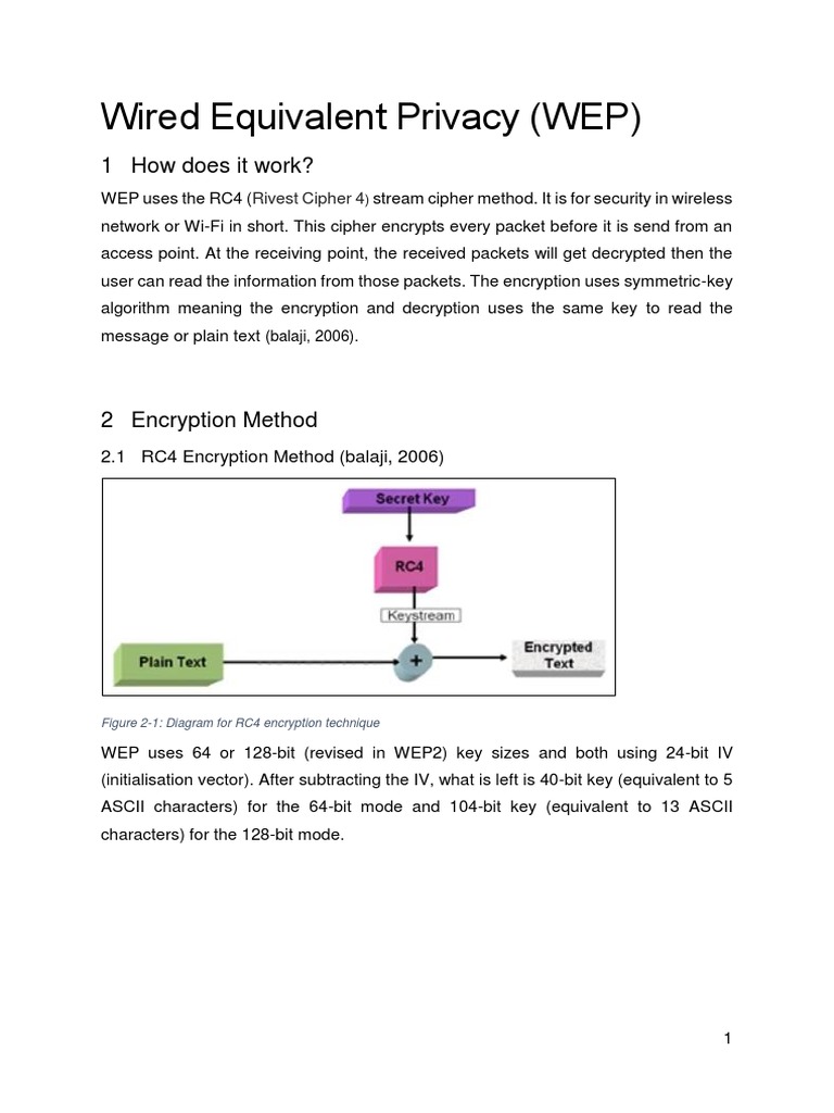 Report - Wired Equivalent Privacy (WEP) | PDF | Encryption | Cybercrime