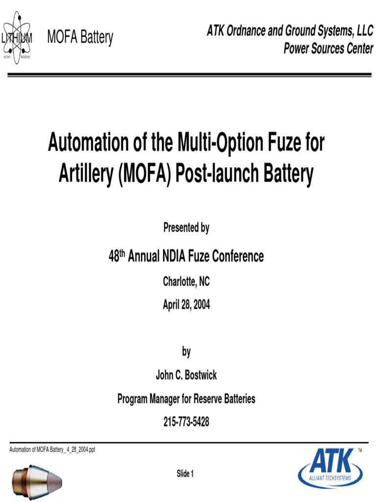 Automation of The Multi-Option Fuze For Artillery (MOFA) Post-Launch ...