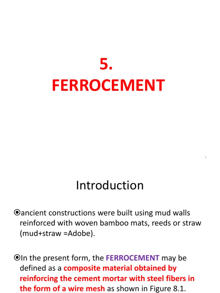 5 Ferrocement | PDF | Concrete | Reinforced Concrete