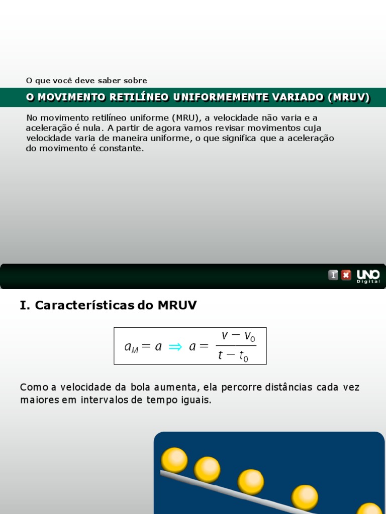 O Movimento Retilíneo Uniformemente Variado (MRUV): Características ...