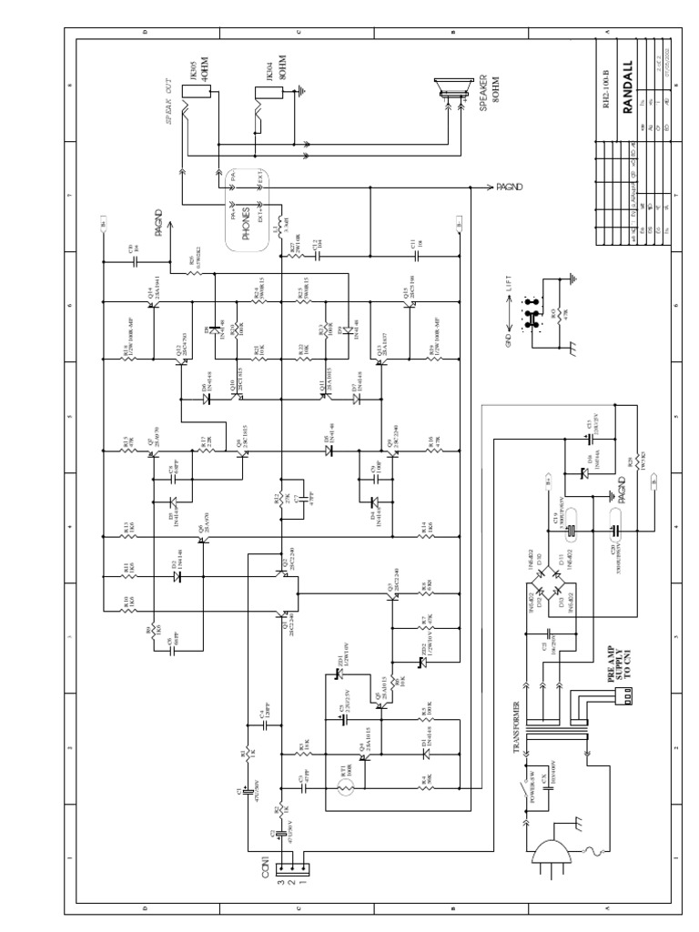 Randall rh100 g2 Schematic PDF | PDF