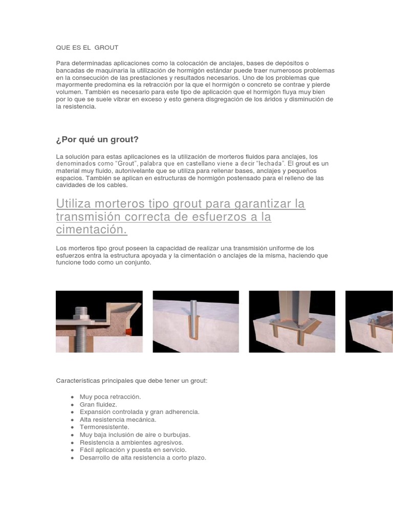 Que Es El Grout | PDF | Tornillo | Fundación (Ingeniería)