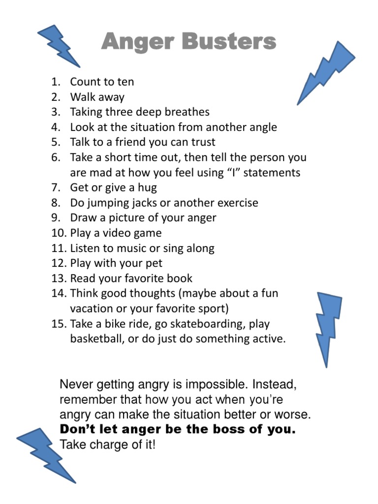 Anger Busters Tips RD | PDF | Self-Improvement | Lifestyle