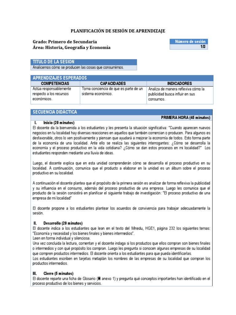 Hge1 U6 Sesion 01 | PDF | Capital (economía) | Pequeñas y medianas empresas
