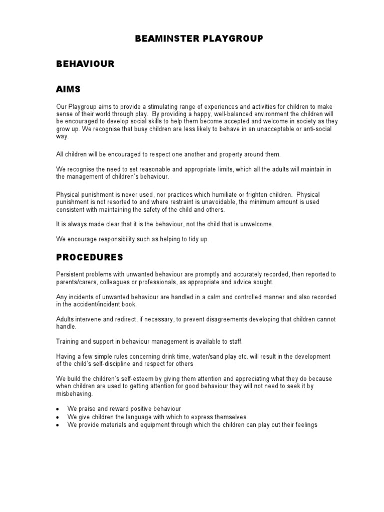 Behaviour Policy | PDF | Career & Growth | Wellness