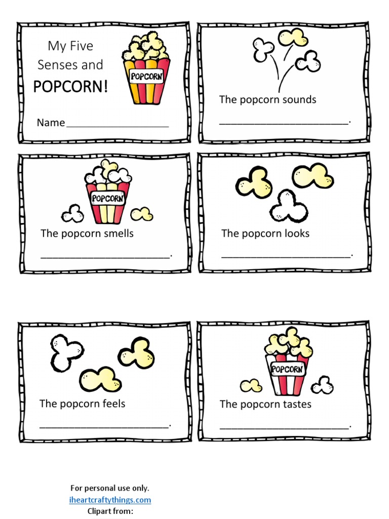 My Five Senses and Popcorn | PDF | Cooking, Food & Wine