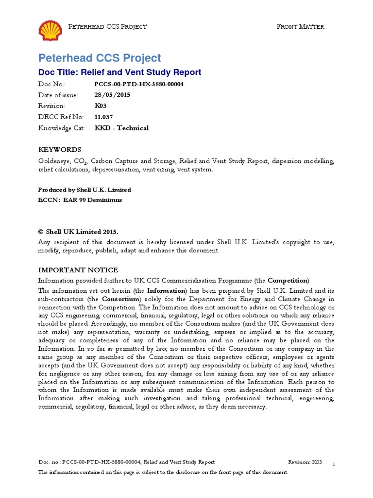 11.037 - Relief Flare and Vent Study Report | PDF | Carbon Capture And ...