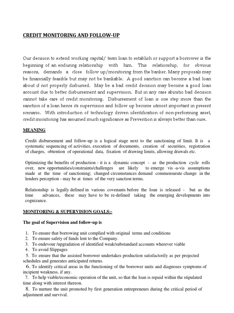 13.credit Monitoring | PDF | Certified Public Accountant | Banks