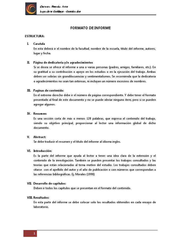 Formato de Informe | PDF | Sumario abstracto) | Comunicación escrita
