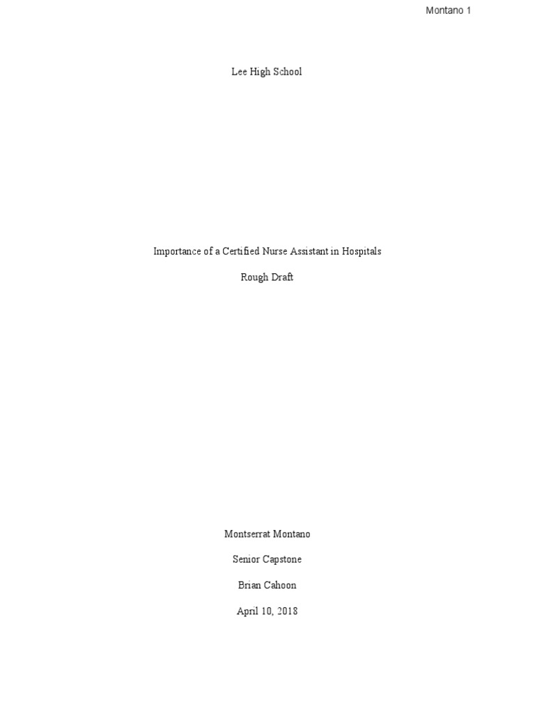Capstone Rough Draft | Download Free PDF | Nursing | Patient