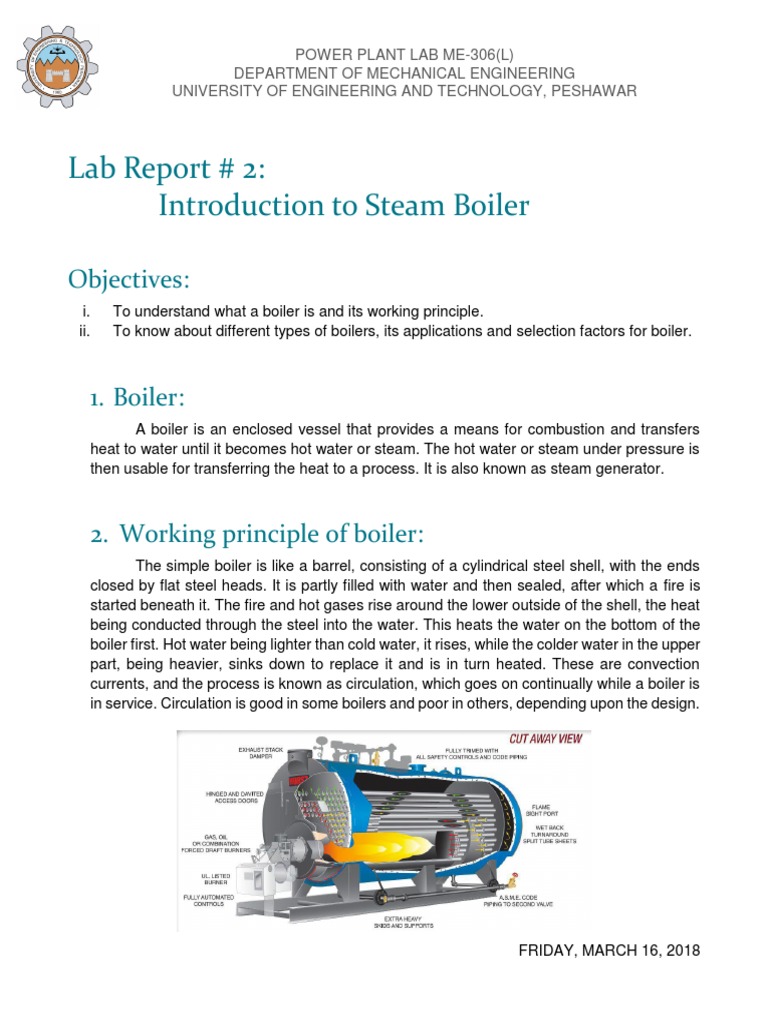 Lab # 2 Introduction To Steam Boiler | PDF | Boiler | Steam