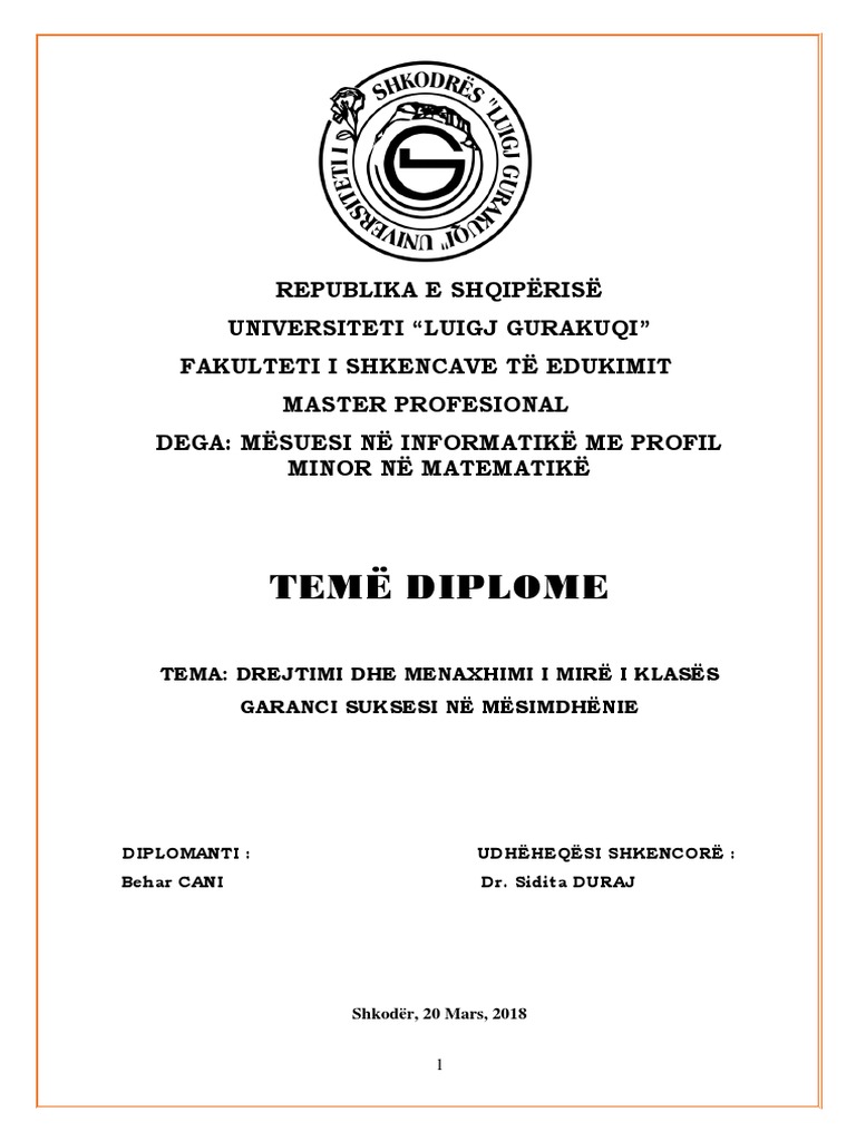 Tema e Diplomes Behar Cani PDF | PDF