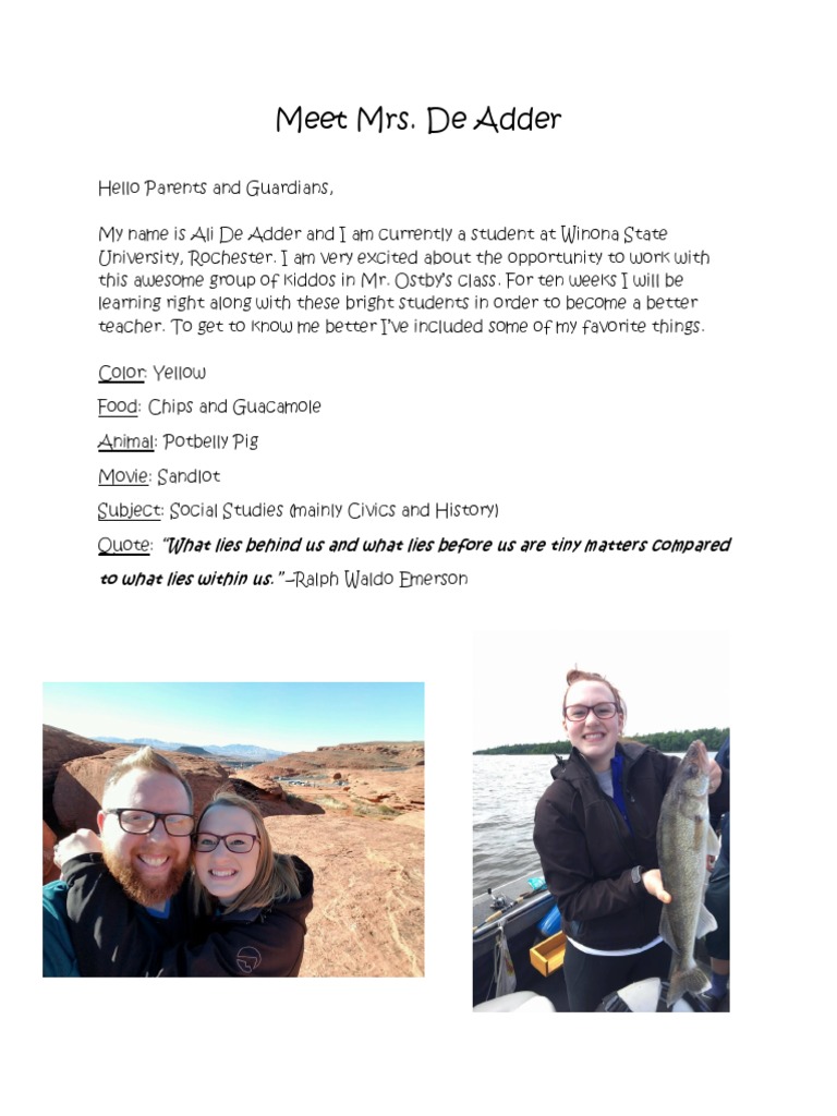 About Me Letter | PDF