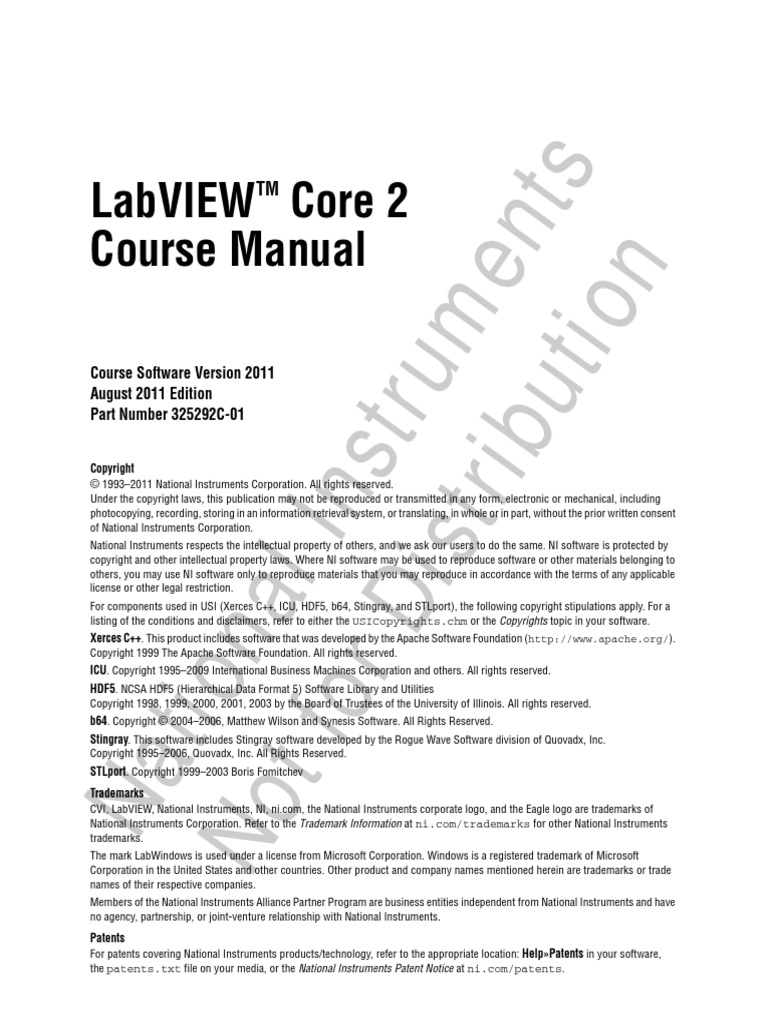 Labview Core 2 Course Manual: Instruments Not For Distribution | PDF ...