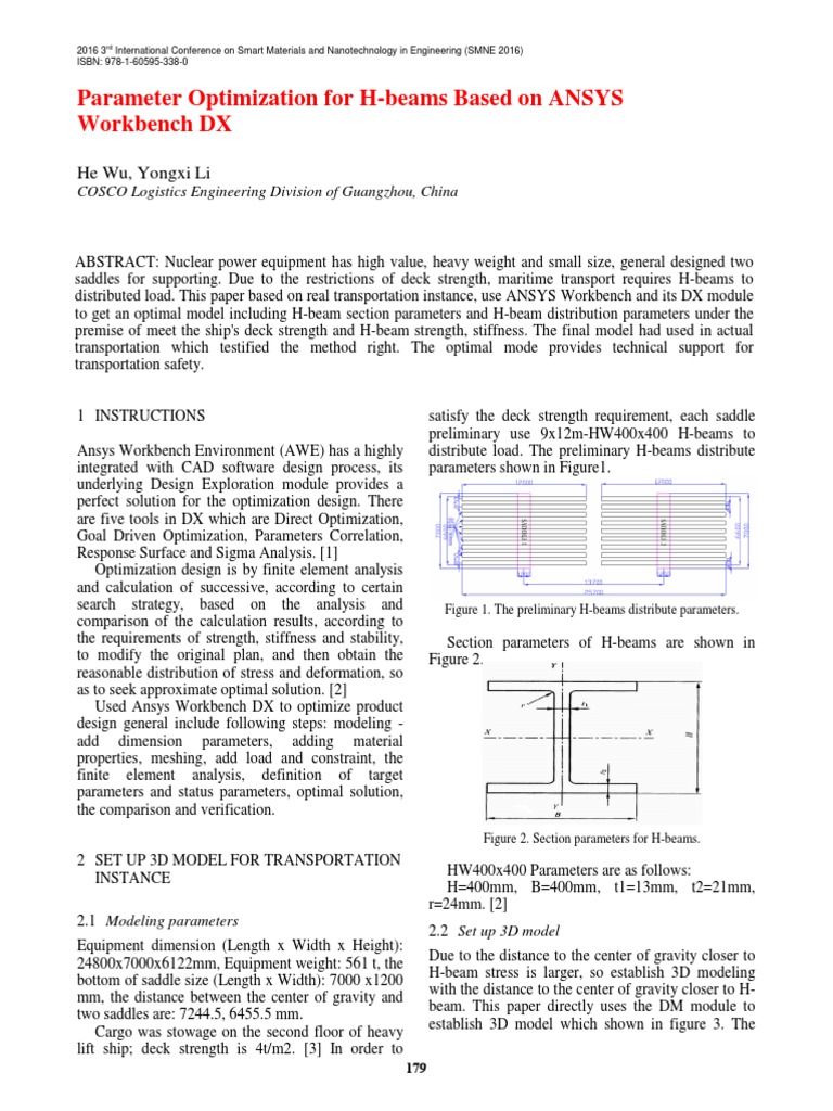 Parameter Optimization For H-Beams Based On ANSYS Workbench DesignXplorer | PDF | Strength Of ...