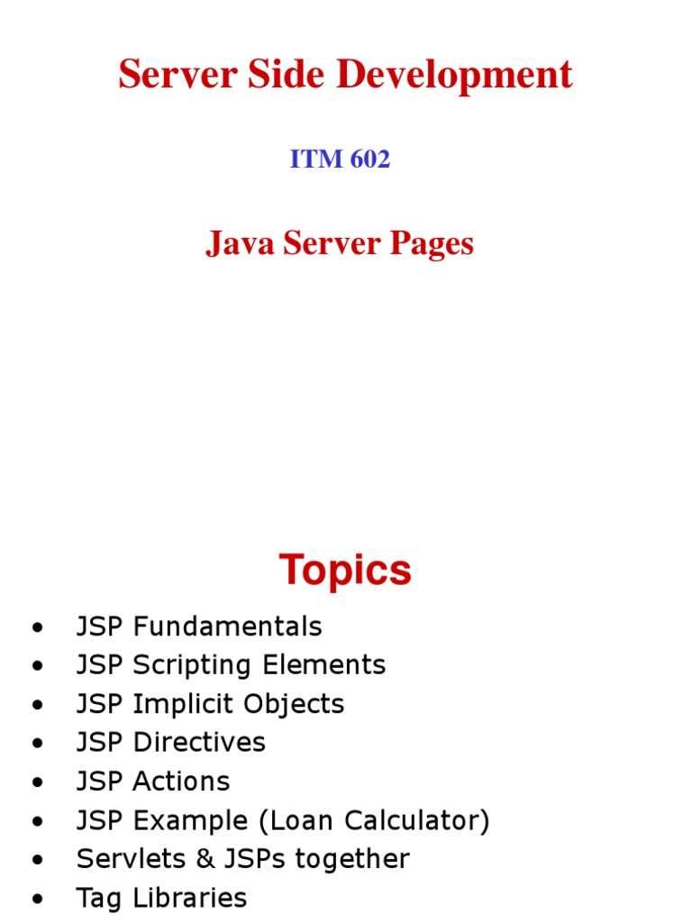 Server Side Development | PDF | Java Server Pages | Java Servlet