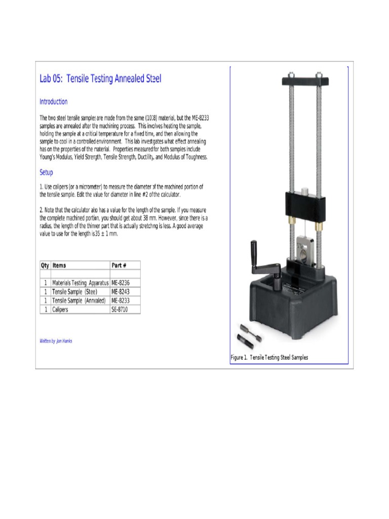 Yield Strength Testing of Steel Samples | PDF | Strength Of Materials ...