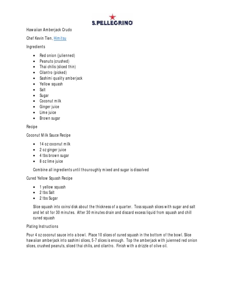 Hawaiian Amberjack Crudo | PDF | Home & Garden