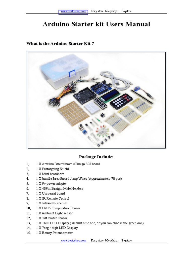 Arduino Starter Kit PDF | Download Free PDF | Arduino | Electronic Engineering
