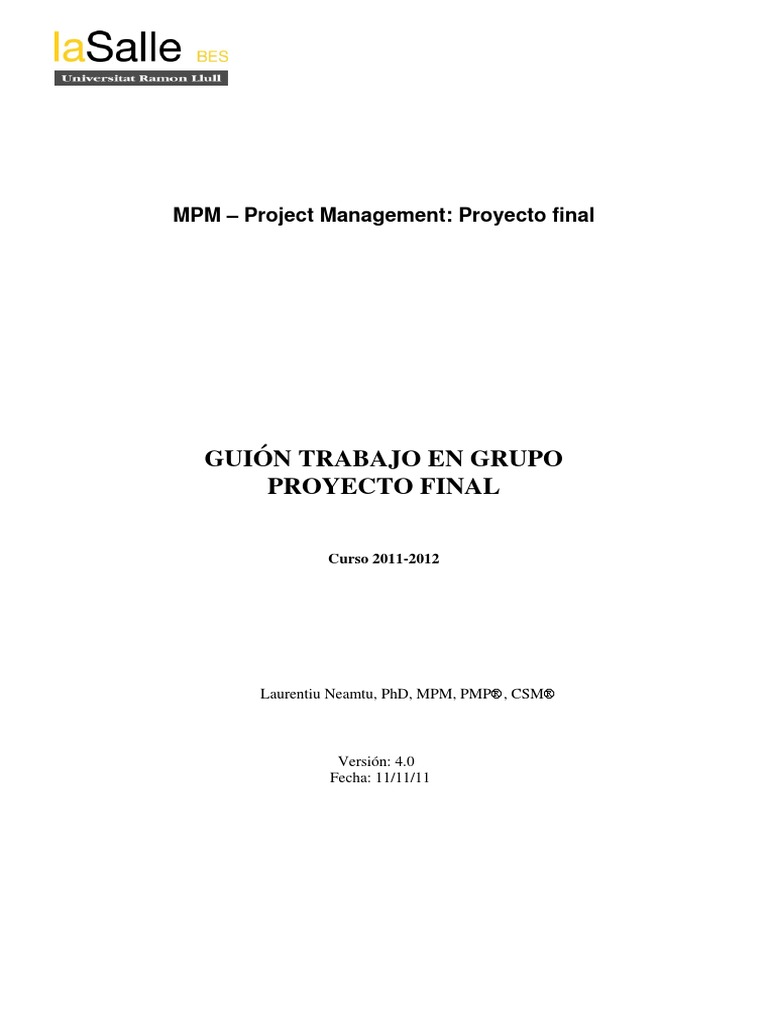 MPM Project Management - Proyecto Final | PDF | Gestión de proyectos | Presupuesto