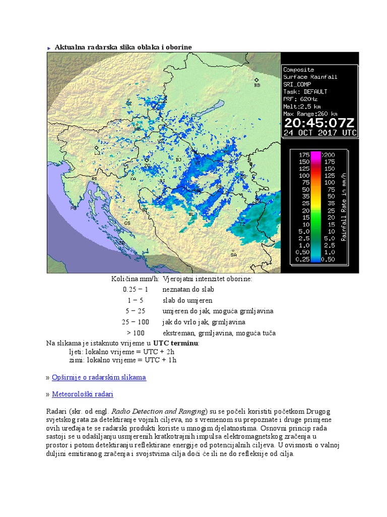 Radarska Slika Oblaka I Oborine | PDF