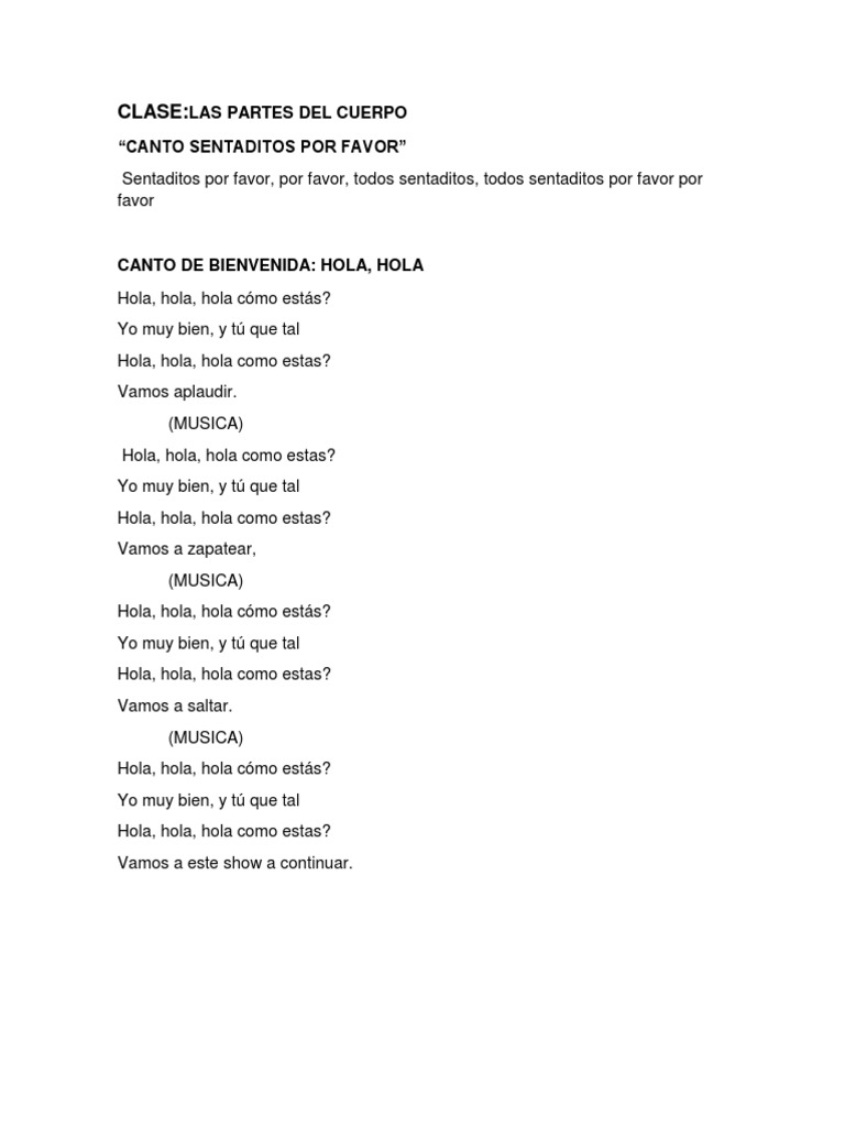 Las Partes Del Cuerpo Pdf Ocio Entretenimiento General