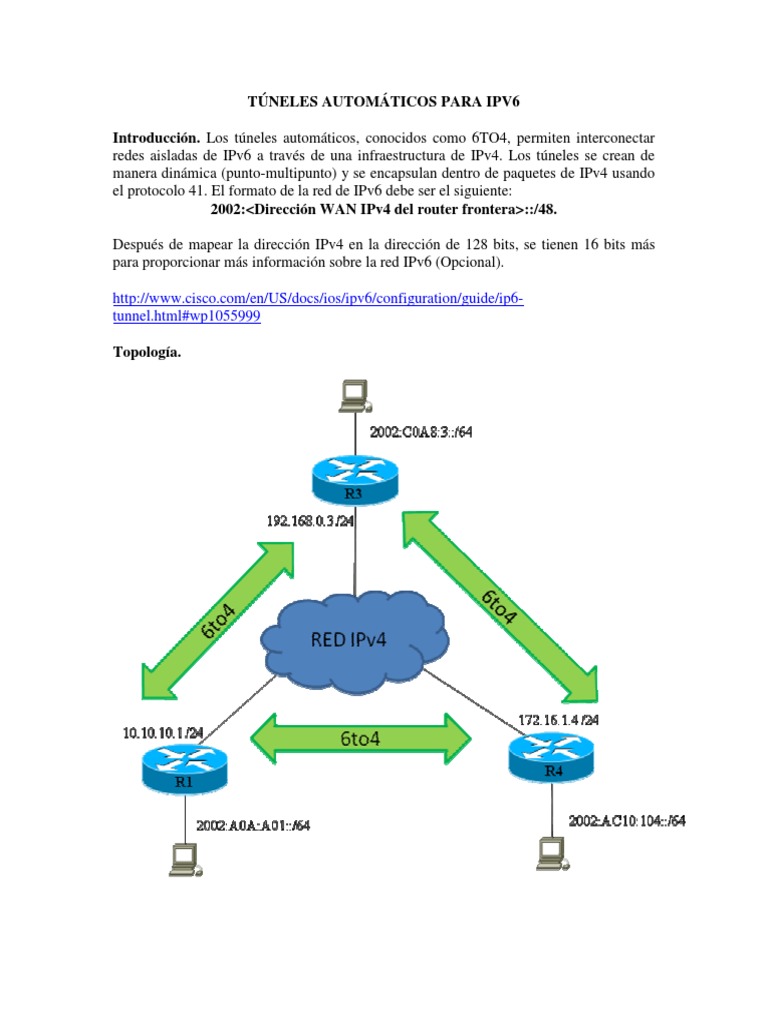 Tuneles Automaticos para IPv6 | PDF | Yo Pv6 | Enrutador (Computación)