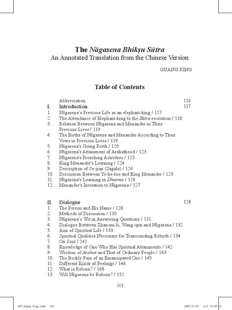 Nagasena Bhiksu Sutra English Translatio PDF | PDF | Reincarnation ...