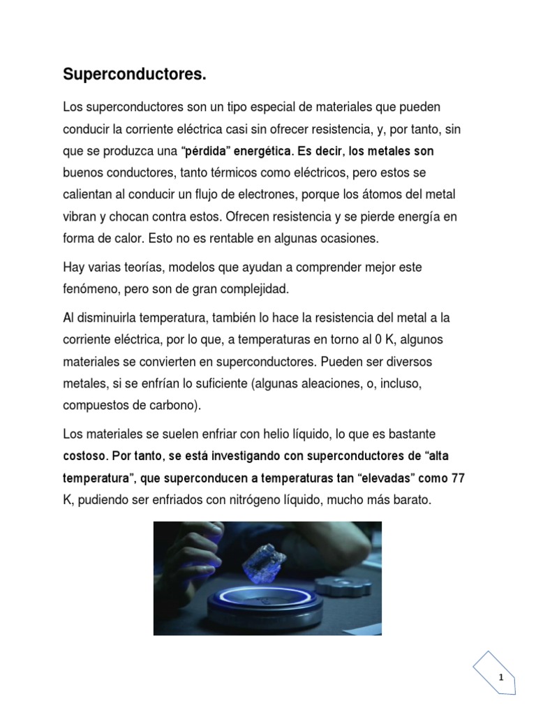 Superconductores | PDF | Superconductividad | Turbina eólica