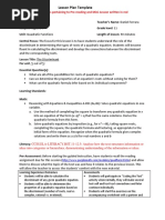 Quadratic Formula Lesson Plan for 9th Grade | PDF | Quadratic Equation ...