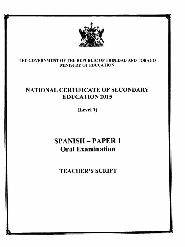 Spanish Oral Exam Guidelines 2015 | PDF | Stress (Linguistics) | Test ...