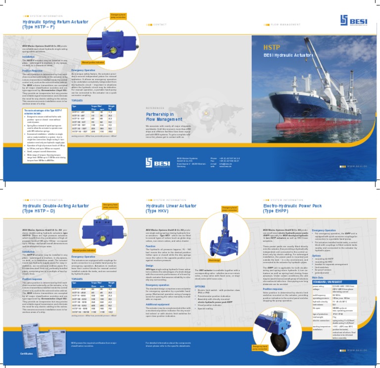 Hydraulic Spring Return Actuator (Type HSTP - F) | PDF | Actuator ...