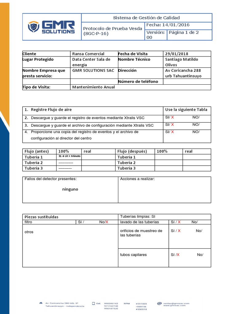 Protocolo de Prueba de Tubería Vesda | PDF | Informática | Informática ...