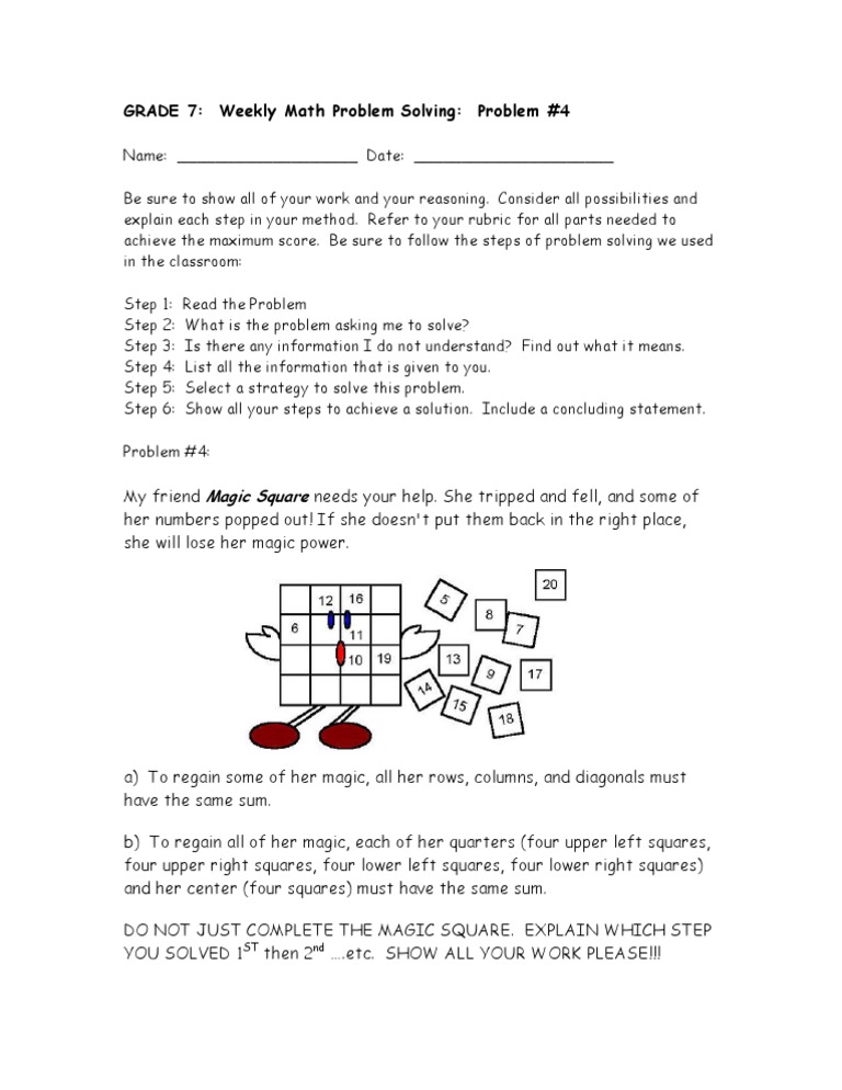 Grade 7 Weekly Math Problem #4 | PDF