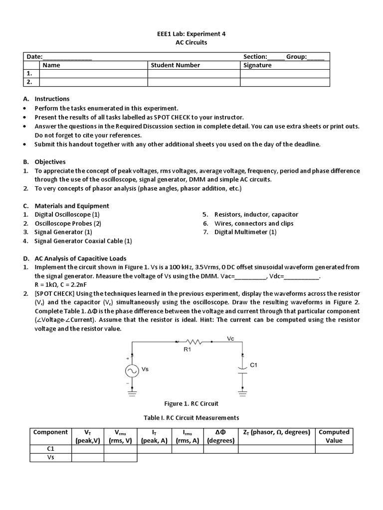 AC Circuit | PDF | Root Mean Square | Electrical Network