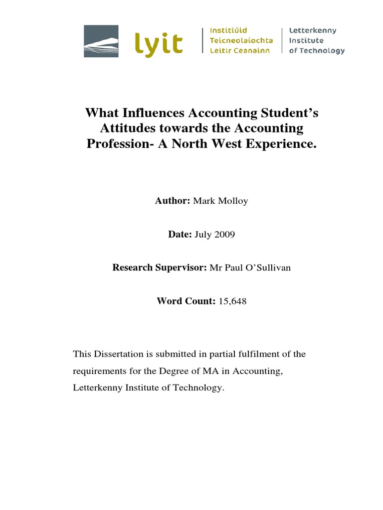 Influences on Accounting Students' Attitudes | PDF | Accounting ...