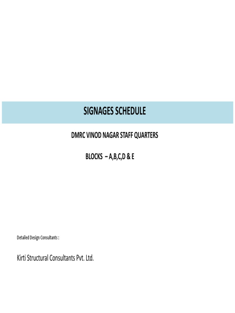 19.02.18 VN SQ Signages Schedule | PDF | Metals | Building Materials
