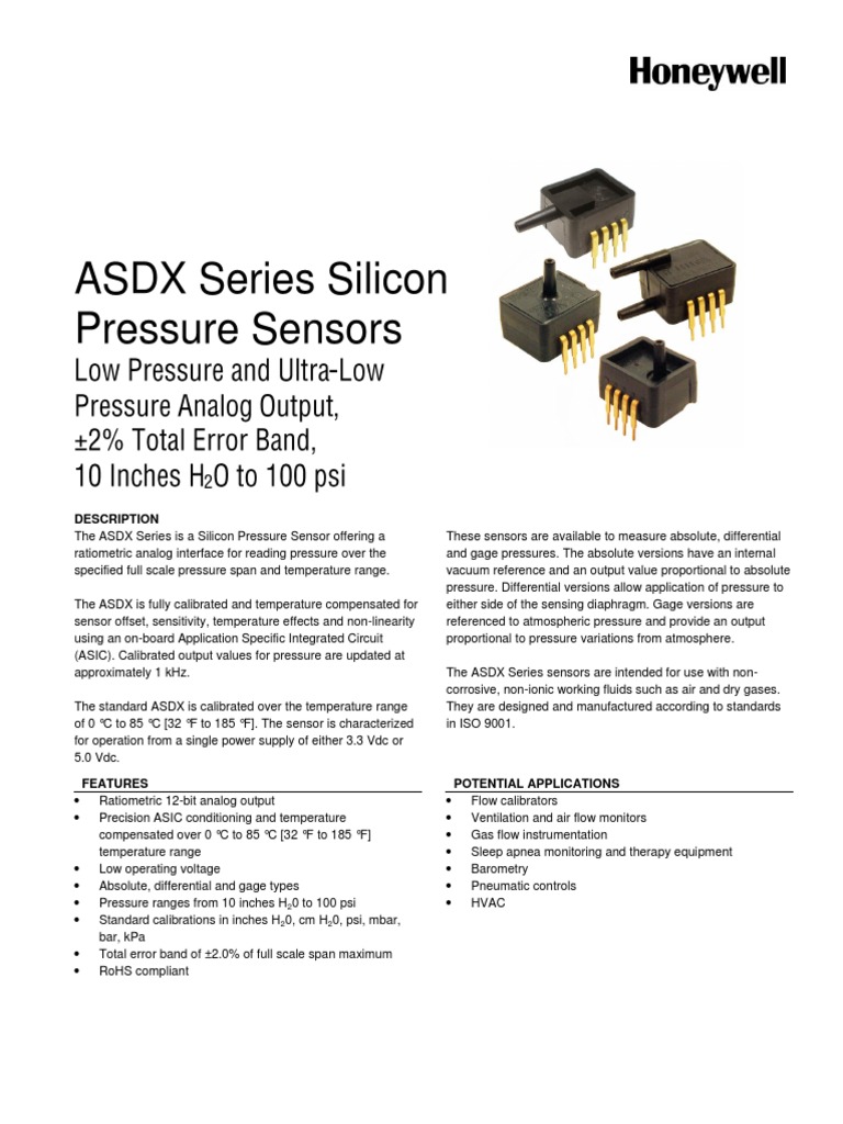 Datasheet Sensor Presoure | PDF | Sensor | Calibration