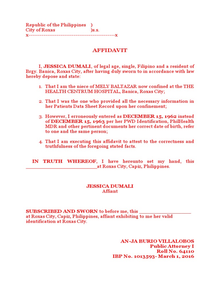 Affidavit Wrong Entry | PDF