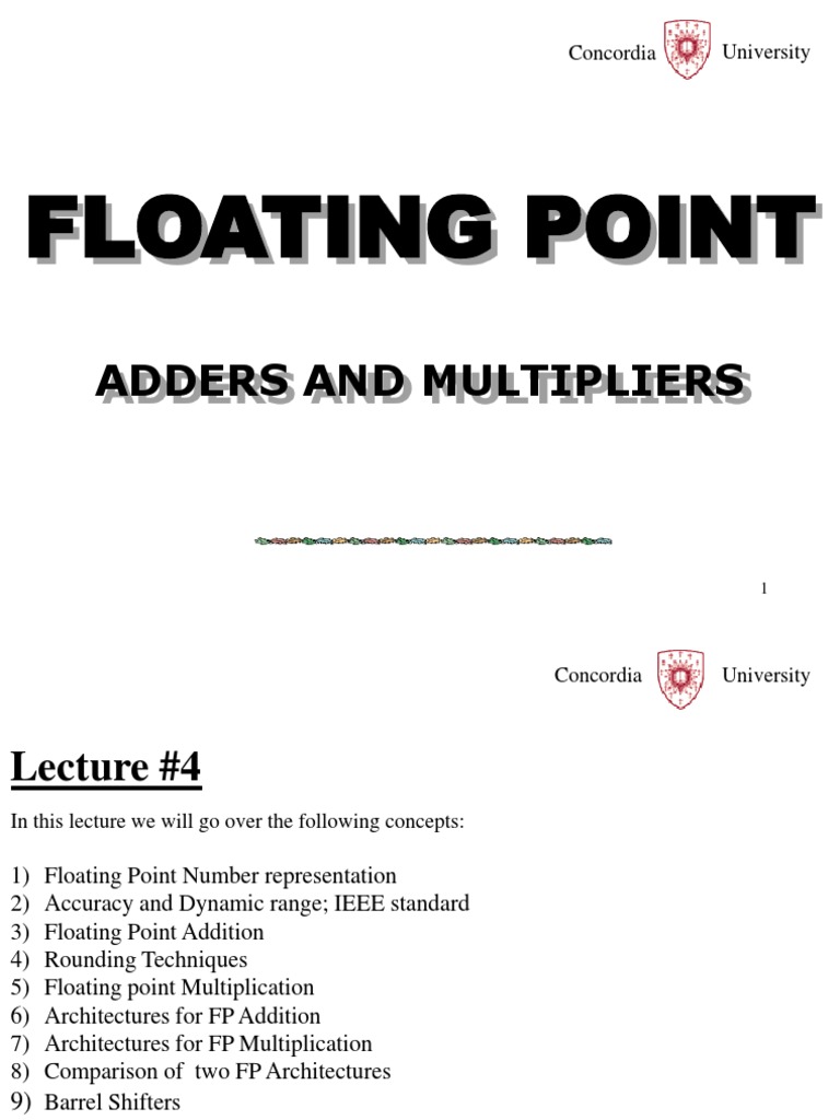 Floating Point: Adders and Multipliers | PDF | Computer Architecture | Mathematical Notation