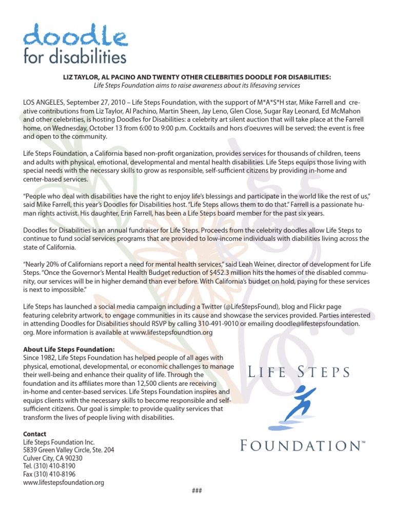 Doodle For Disabilities Press Kit | PDF | Child Development | Relationships