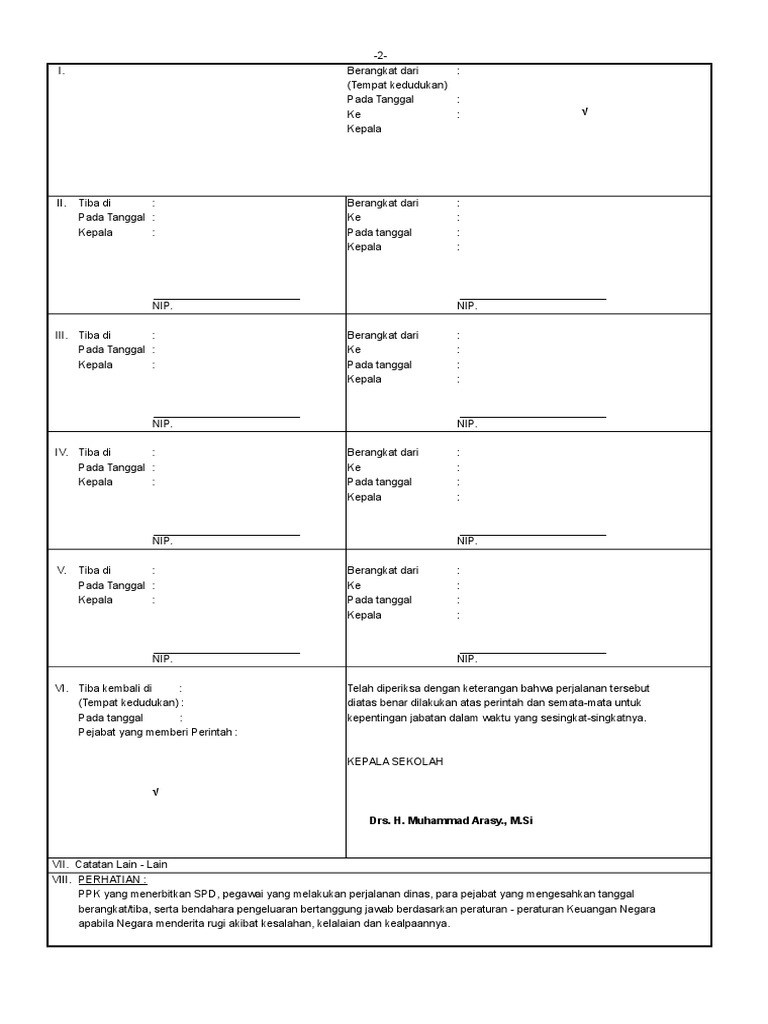Format dan Pengisian SPPD Terbaru | PDF