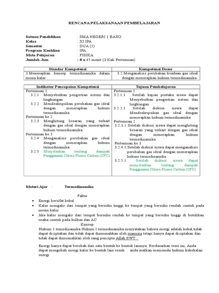 RPP Termodinamika | PDF