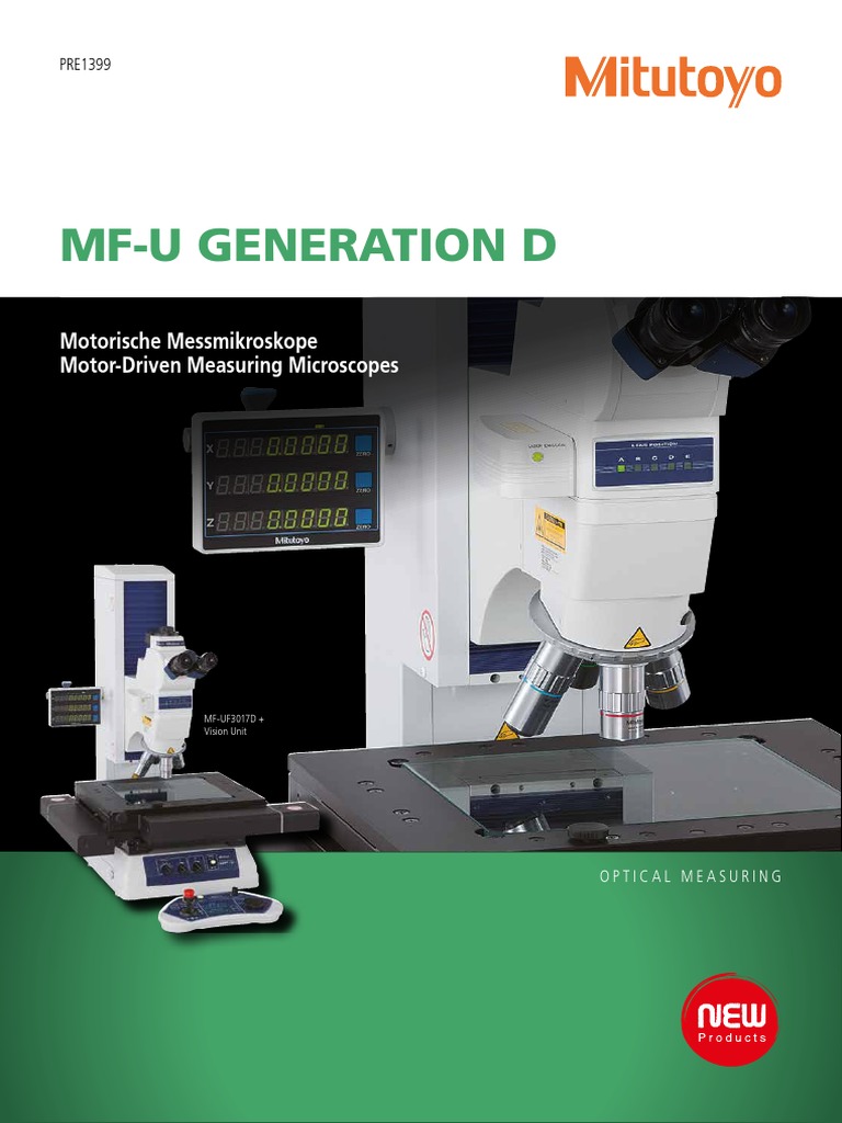 Mitutoyo - Mikroskopy Pomiarowe MF-U Generacja D - PRE1399 - 2014 EN | PDF | Optics | Equipment