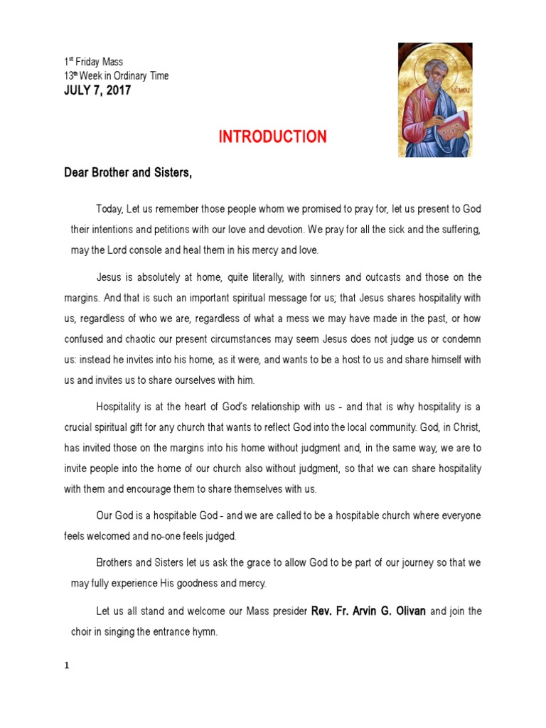 Liturgy For First Friday Mass (Philippines) | PDF | Biblical Magi | Abraham