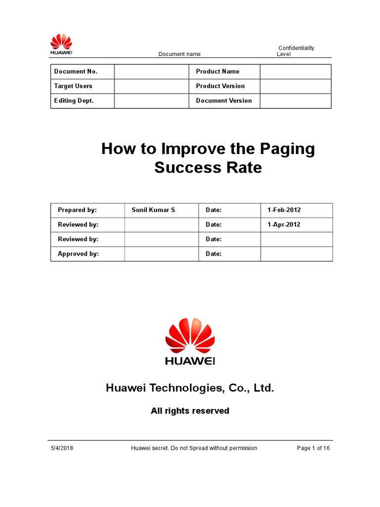 Optimizing Paging Parameters and Strategies to Improve Paging Success ...