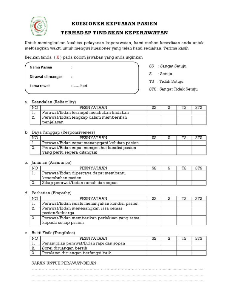 Kuesioner Kepuasan Pasien Baru | PDF